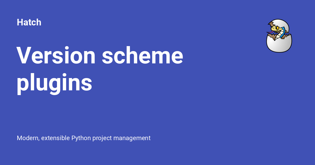 Version scheme plugins - Hatch