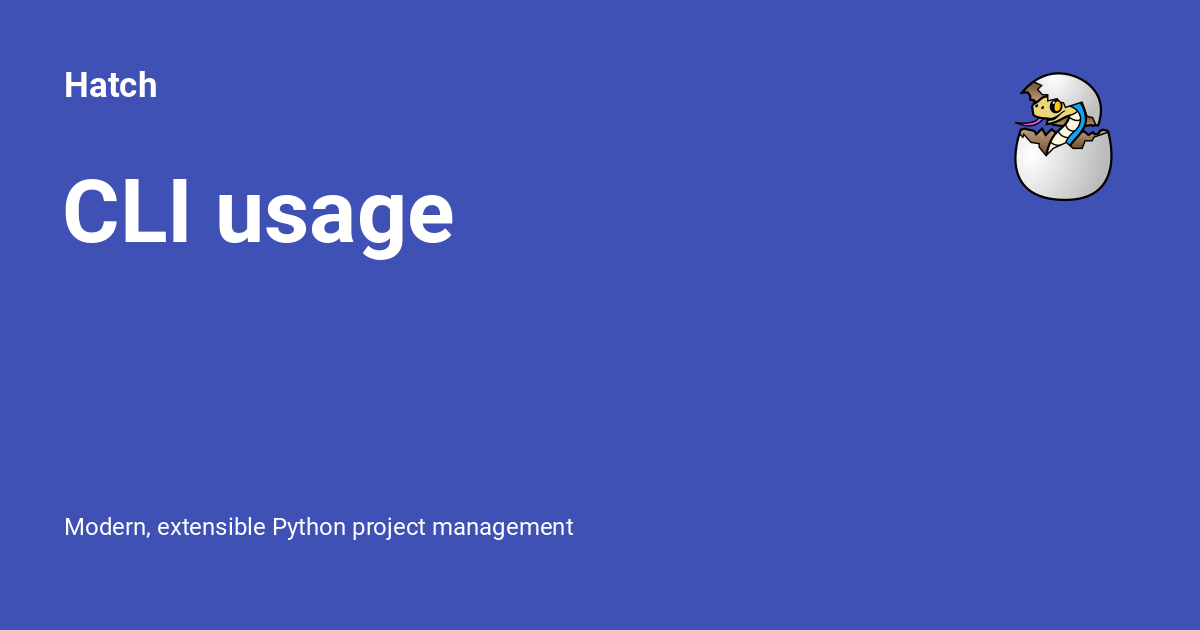 CLI usage - Hatch