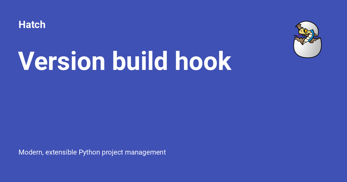 Version build hook - Hatch