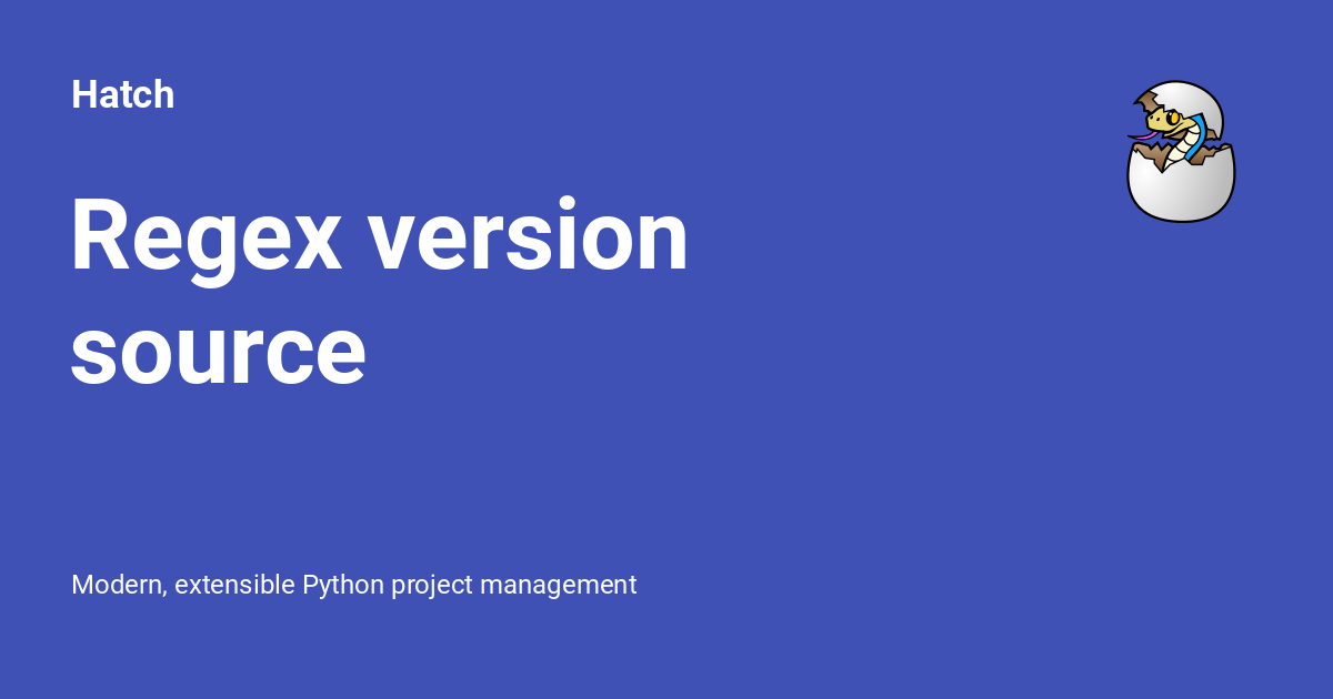 Regex version source - Hatch