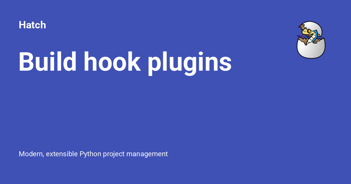 Build hook plugins - Hatch