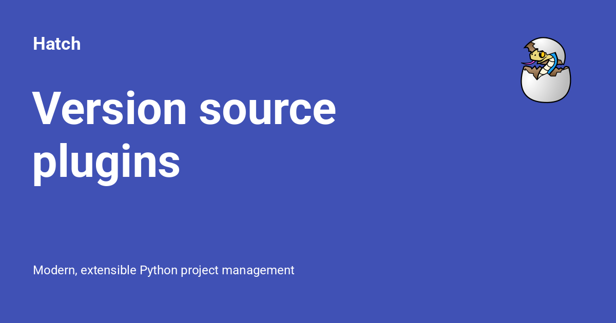 Version source plugins - Hatch