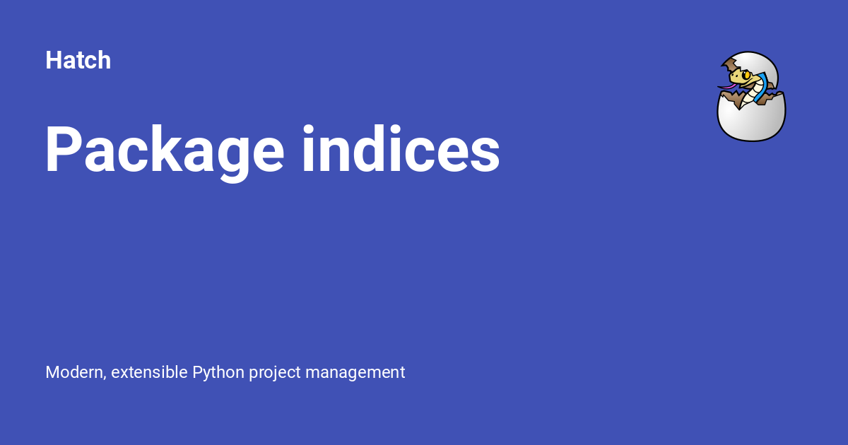 Package indices - Hatch